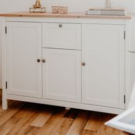 Kommode in weiß und Artisan Eiche Landhaus Anrichte 120 x 90 cm Sideboard Vestland kaufen bei ...