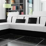 Ledersofa mit USB Sofa Ecksofa Eckcouch Ledercouch Polster Ecke ...