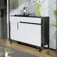 Kommode Sideboard Highboard Schrank Anrichte 3 Türen 2 Schubladen Hochglanz Neu kaufen bei Hood.de