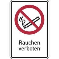 Verbotsschild, Kombischild, Rauchen verboten, ASR A1.3 DIN EN ISO 7010 ...