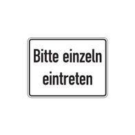 Hinweisschild, Bitte einzeln eintreten, Folie kaufen bei Hood.de
