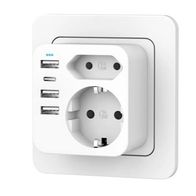 Mehrfachsteckdose mit 4 USB Stromsteckern, Doppelstecker für USB ...