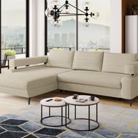 Ecksofa Rosa Eckcouch mit Bettkasten und Schlaffunktion Polsterecke L ...