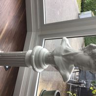 David Statue plus Säule weiß Hochglanz bemalt Kunst Skulptur Deko ...