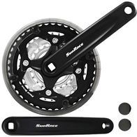 Kurbelsatz FCM500 42-34-24 Zähne, 170 mm, Aluminium, schwarz, SunRace ...