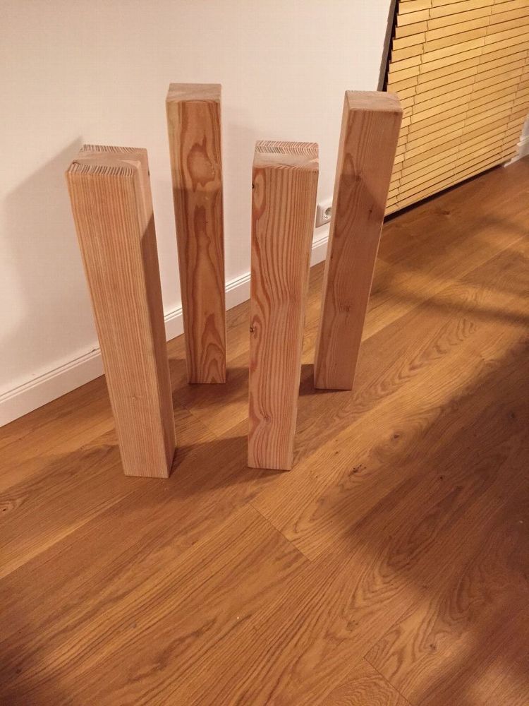 Tischbein, Tischfuß, 4er Set Lärche, rustikal, hochwertig verleimt 40cm ...