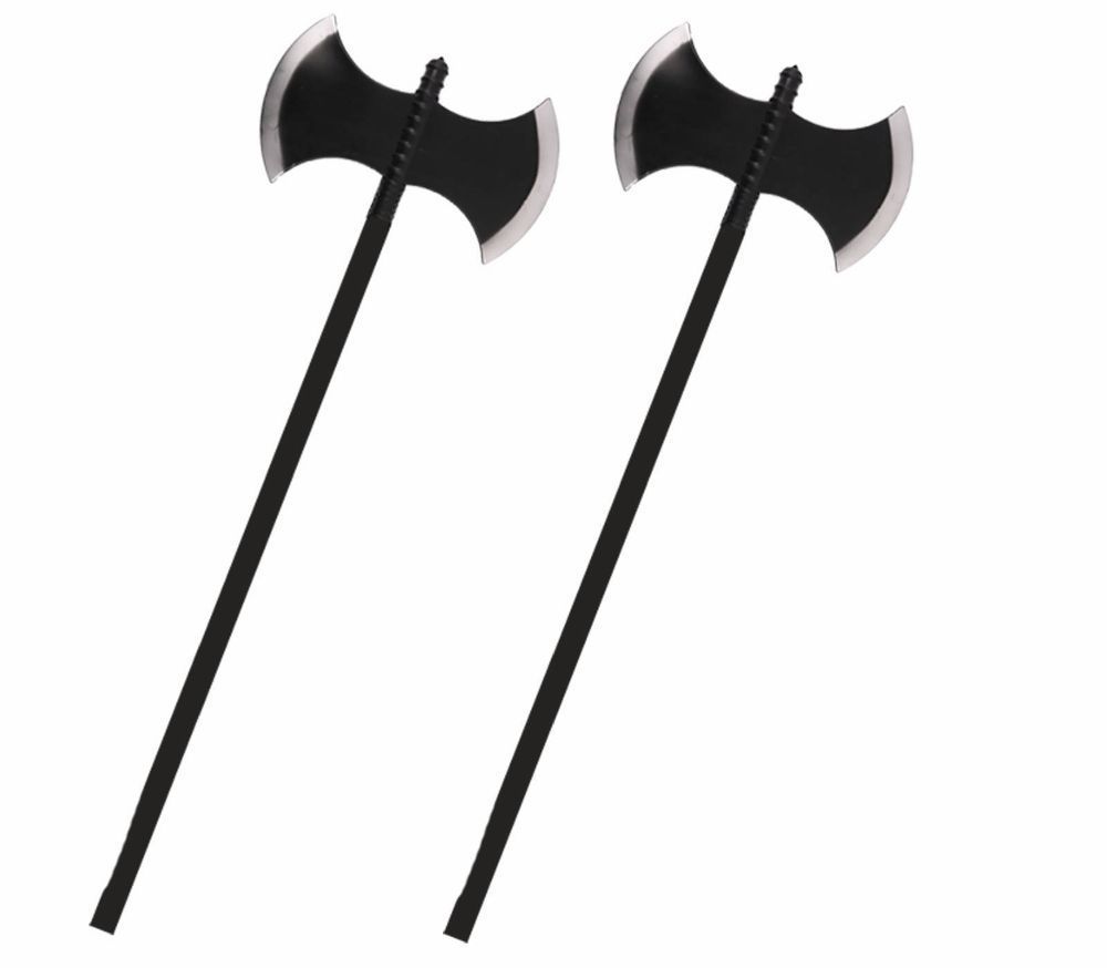 Doppelaxt Streitaxt Axt Mittelalter 1,10 m Waffe Ritter Kämpfer Henker ...