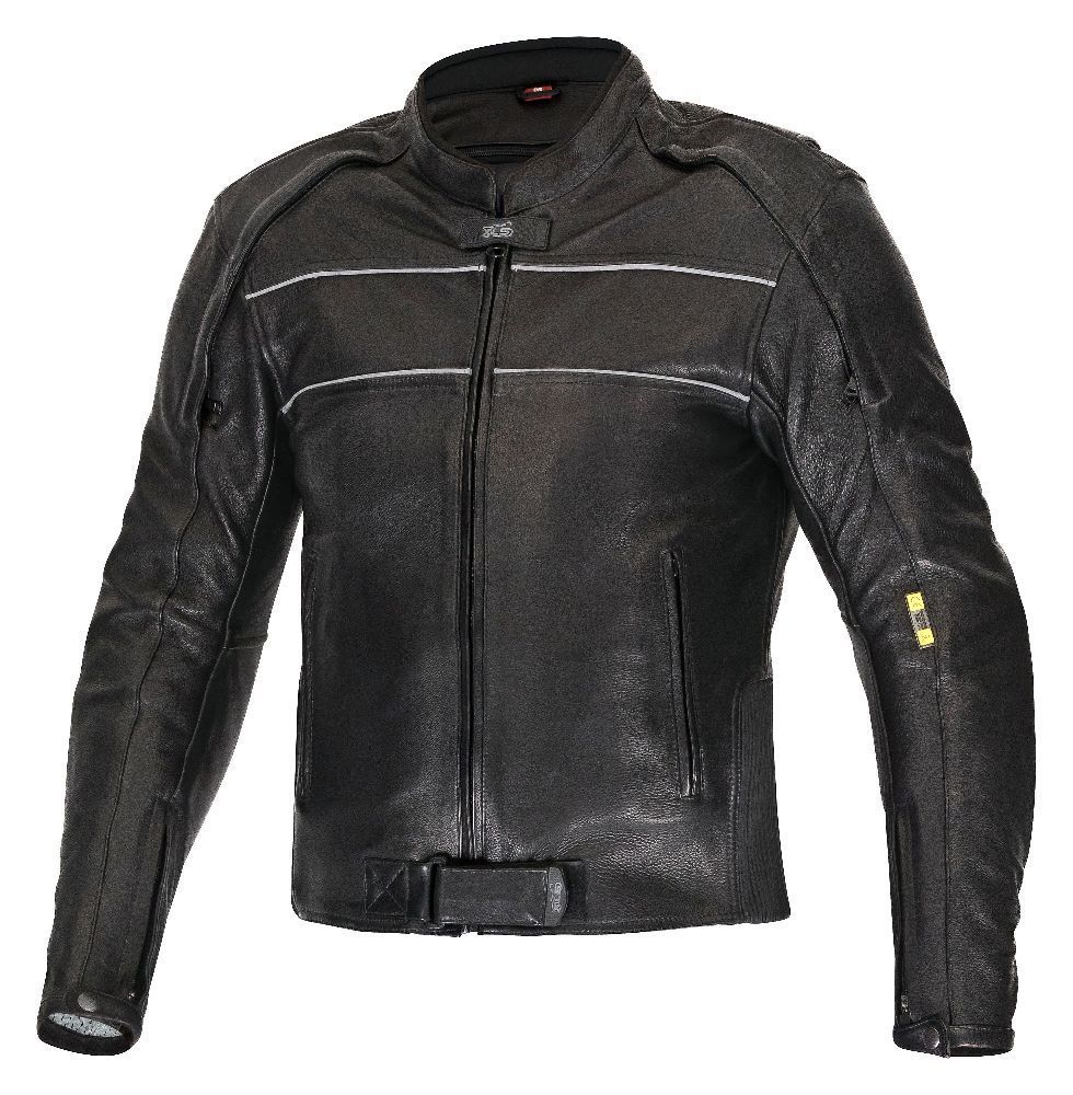 Hochwertige Motorrad Lederjacke von XLS schwarz Gr. S bis 4XL Leather ...