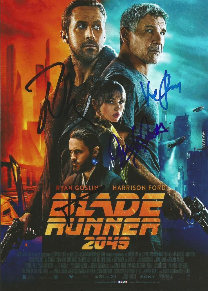 Blade Runner 2049 Cast Autogramm Harrison Ford, Ryan Gosling, Jared ...
