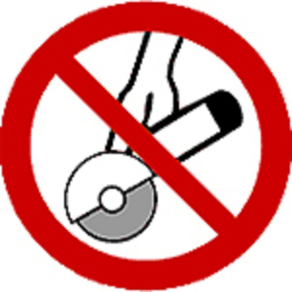 Schild Verbotszeichen nach ISO 7010 - Handgeführtes Schleifen verboten ...
