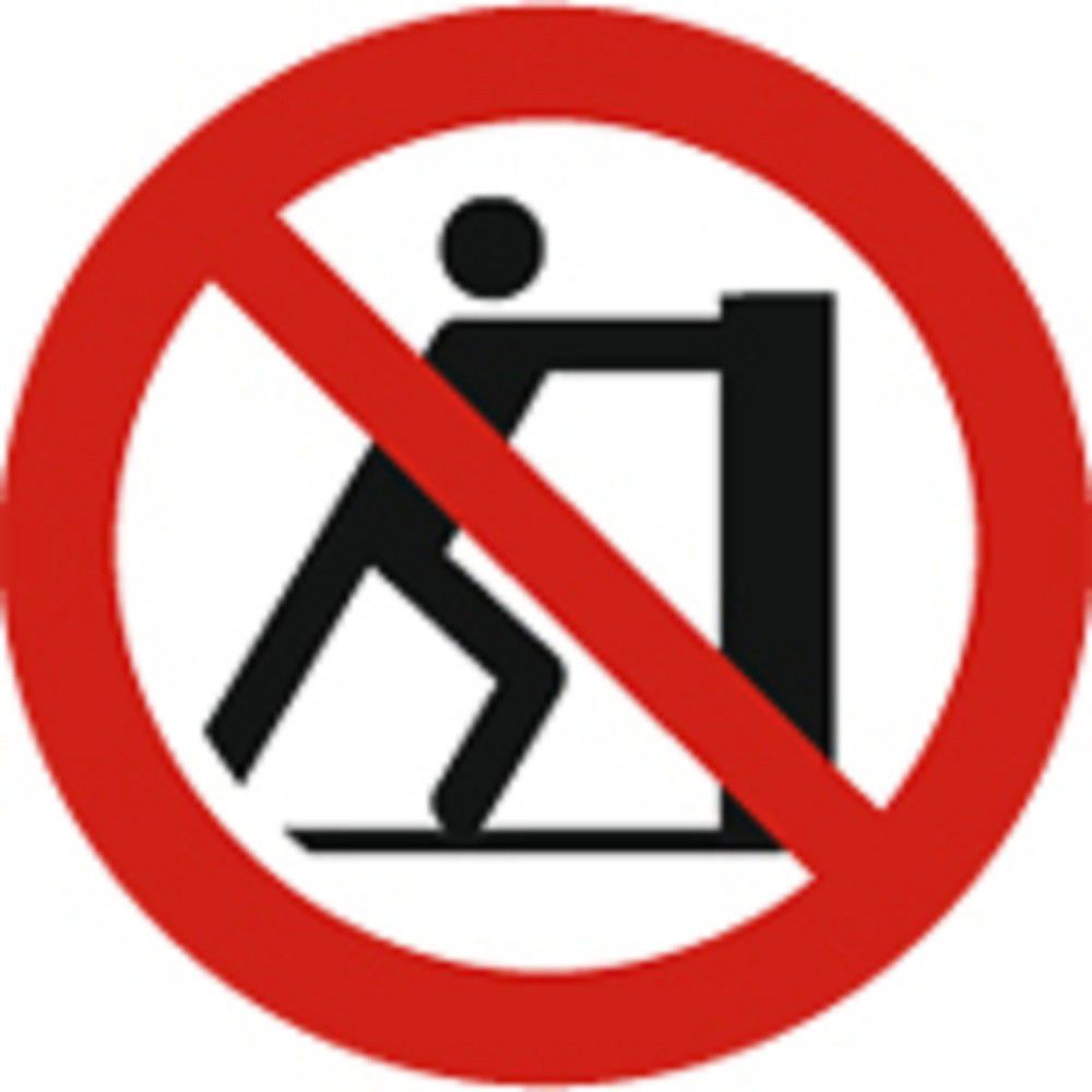 Schild Verbotszeichen nach ISO 7010 - Schieben verboten - 320495 rund ...