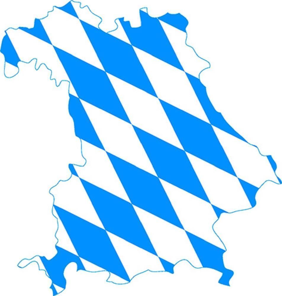 Applikationsaufkleber Bayrische Raute - Umriss Bayern - blau-weiß ...