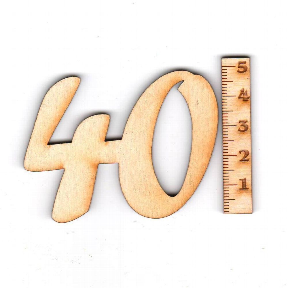 40 Geburtstag Zahl aus Holz verschiedene Größen Geschenk Hochzeit ...