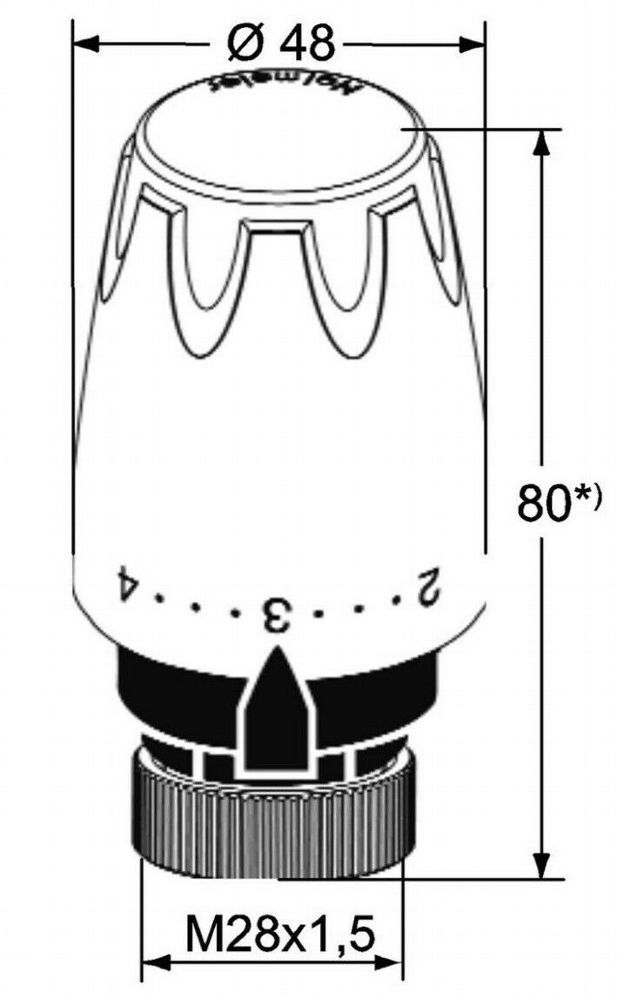 Heimeier Thermostatkopf DX direkt TA M28 x 1,5 Ersatz für TA RVT ...