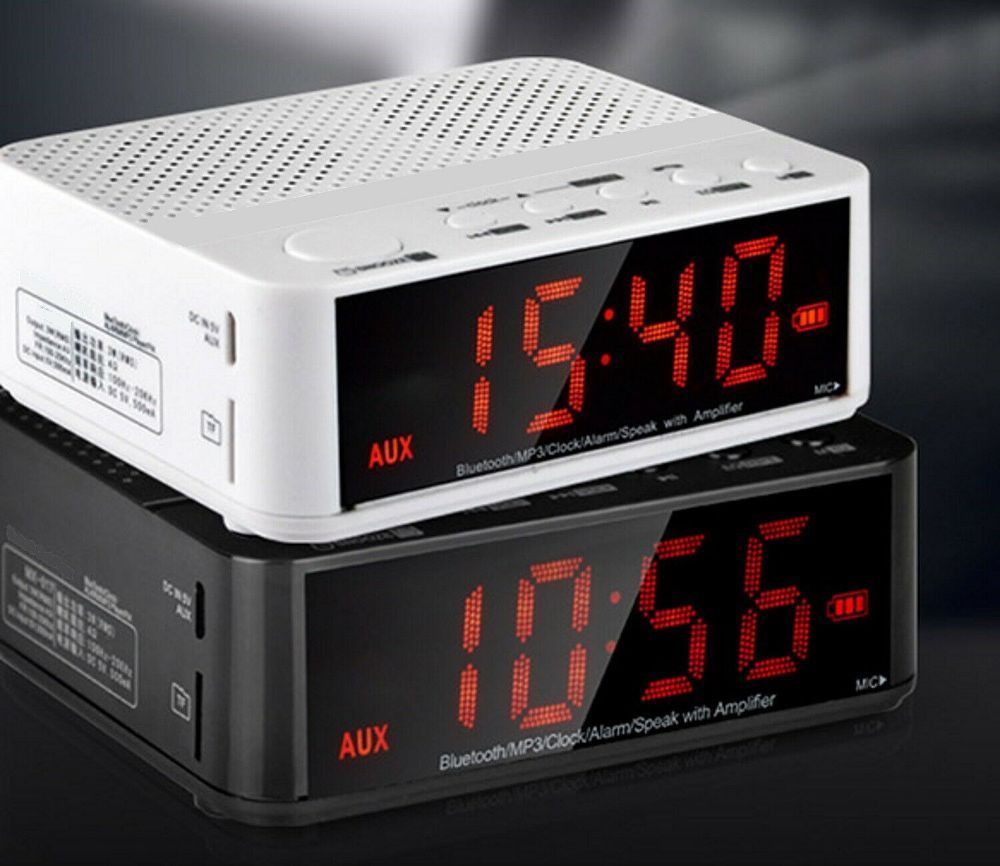 Radiowecker Weiß 4in1 Wecker mit Bluetooth FM-Radio AUX & micro SD ...