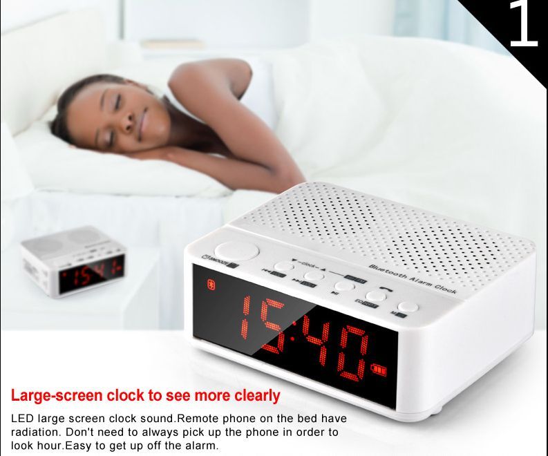 Radiowecker Weiß 4in1 Wecker mit Bluetooth FM-Radio AUX & micro SD ...