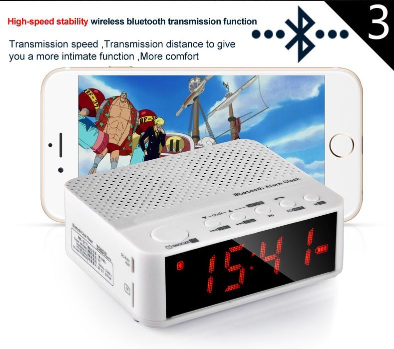 Radiowecker Weiß 4in1 Wecker mit Bluetooth FM-Radio AUX & micro SD ...