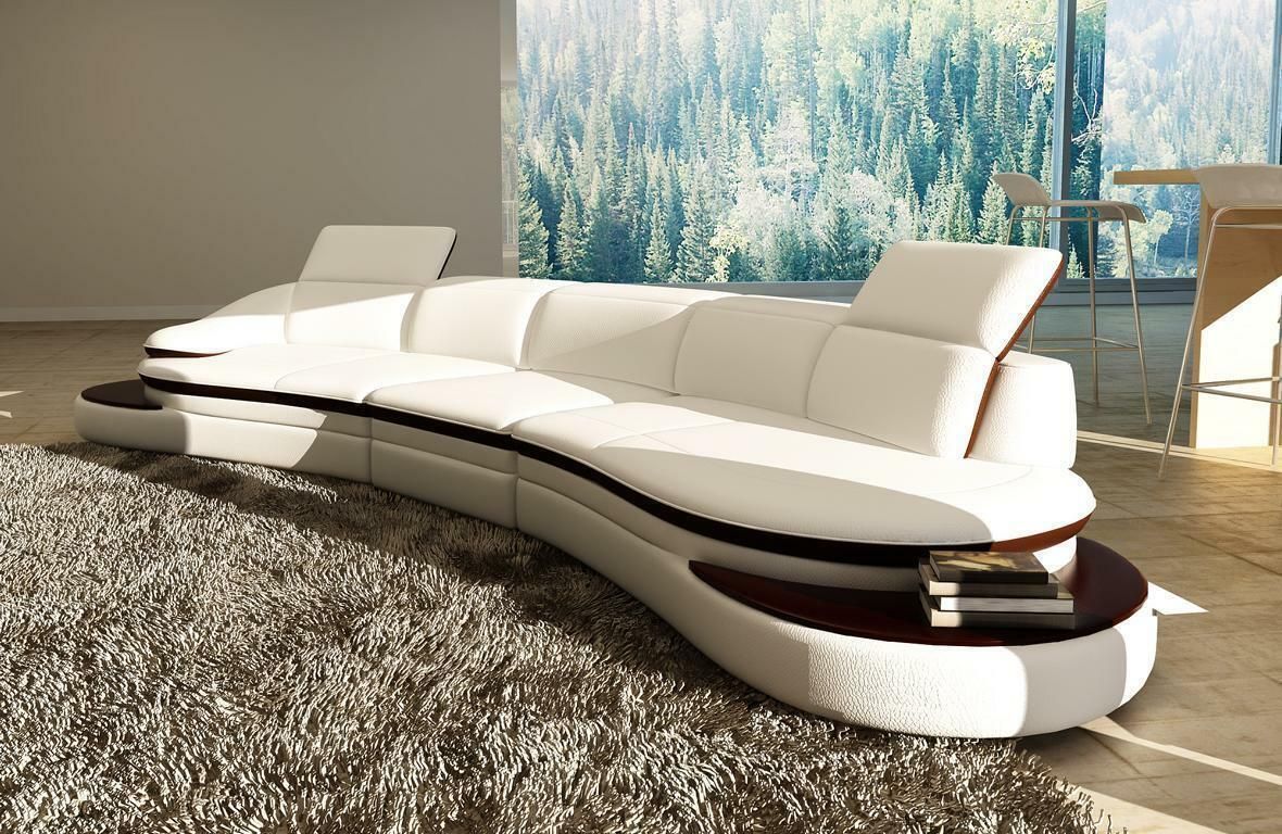 Leder Sofa Ecksofa Wohnlandschaft Rund Couch Sitz Polster Garnitur ...