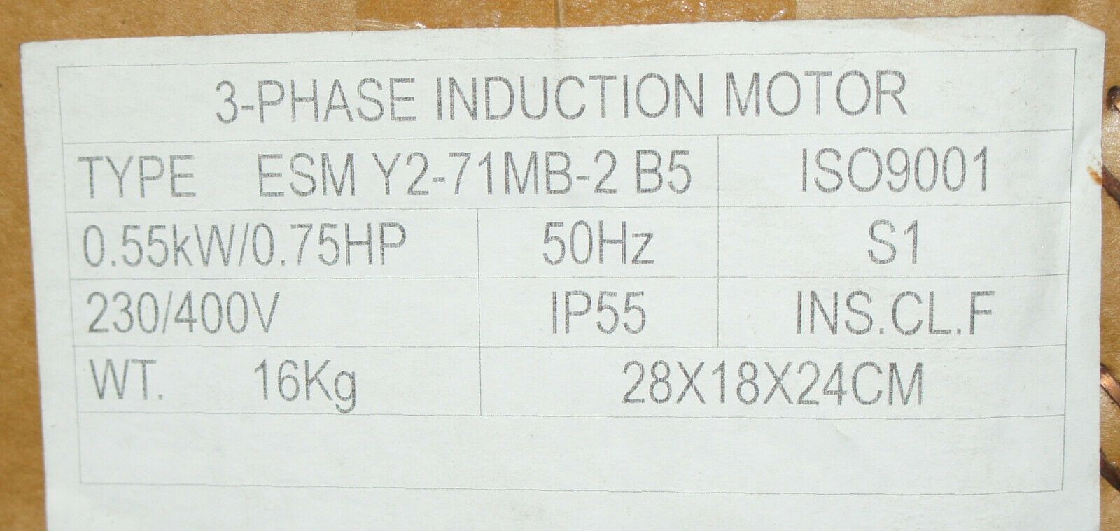 ELMOT Schäfer - ESM Y2-71 MB-2 Elektromotor Motor Flanschmotor 230/400V ...