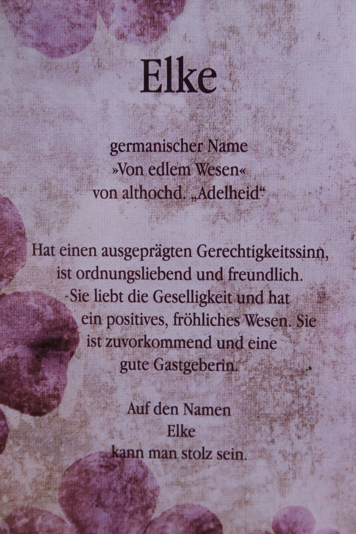 Elke, Namenskarte Elke, Geburtstagskarte Elke, Karte Elke kaufen bei ...