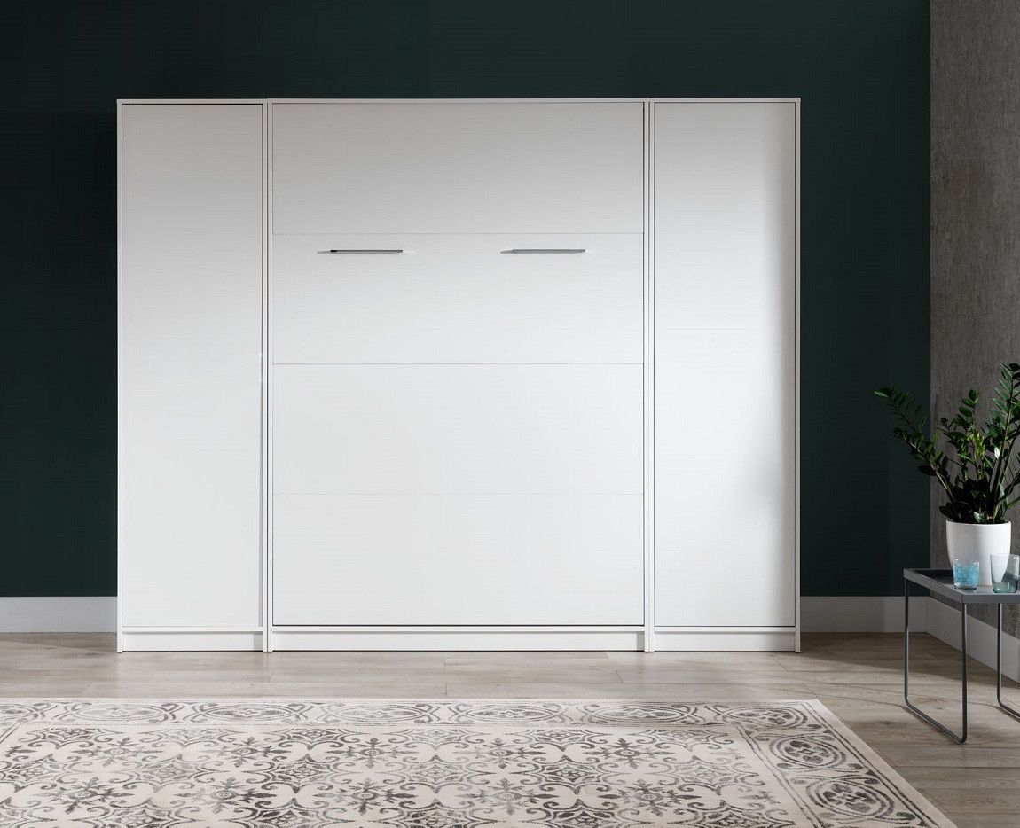 Schrankbett Wandklappbett vertikal VB 140x200 mit 2 Schränken weiß eiche sonoma neu kaufen bei ...