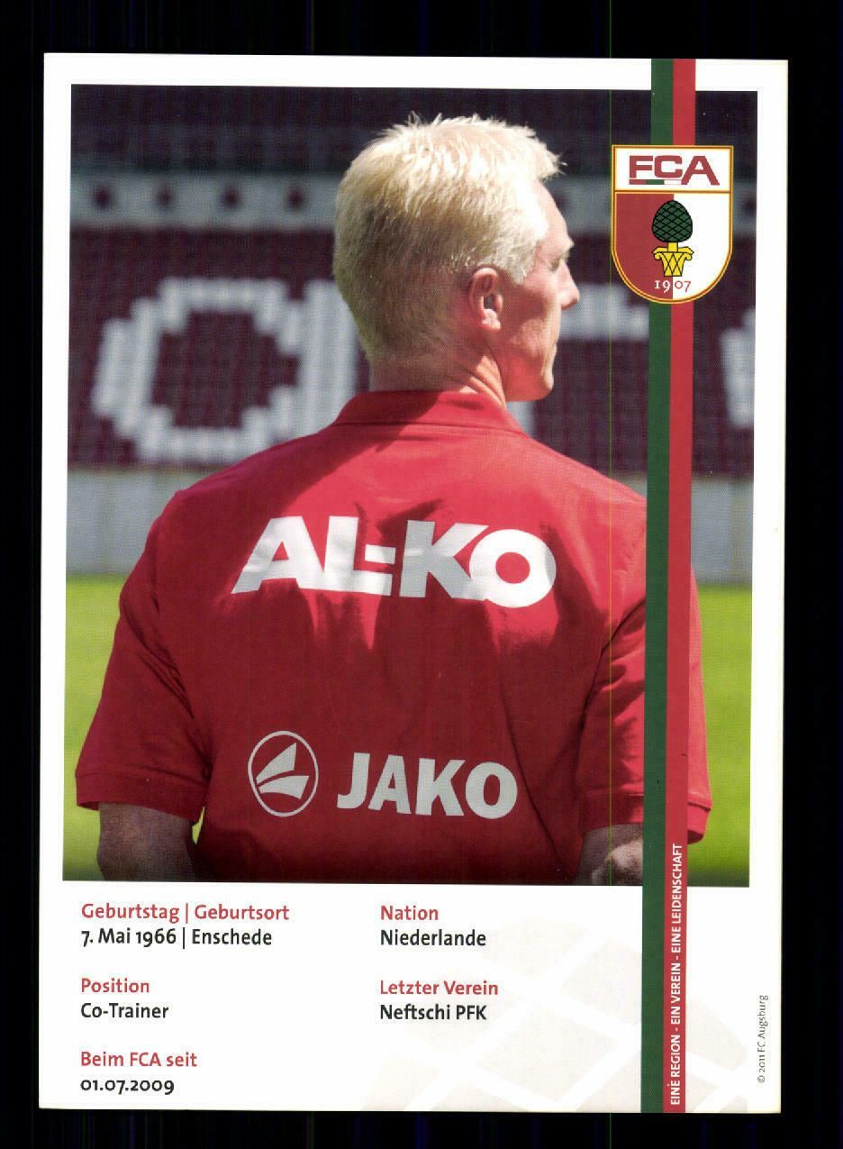 Rob Reekers Autogrammkarte FC Augsburg 2011-12 Original Signiert ...