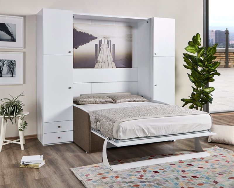 Multimo DOUBLE Set inkl. Schrankbett / Wandbett, Sofa und Schränke ...