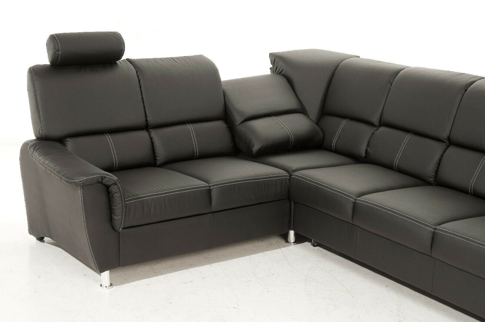 Couchgarnitur Couch DALLAS L-Form Ecksofa Sofa Schlafsofa Schwarz ...