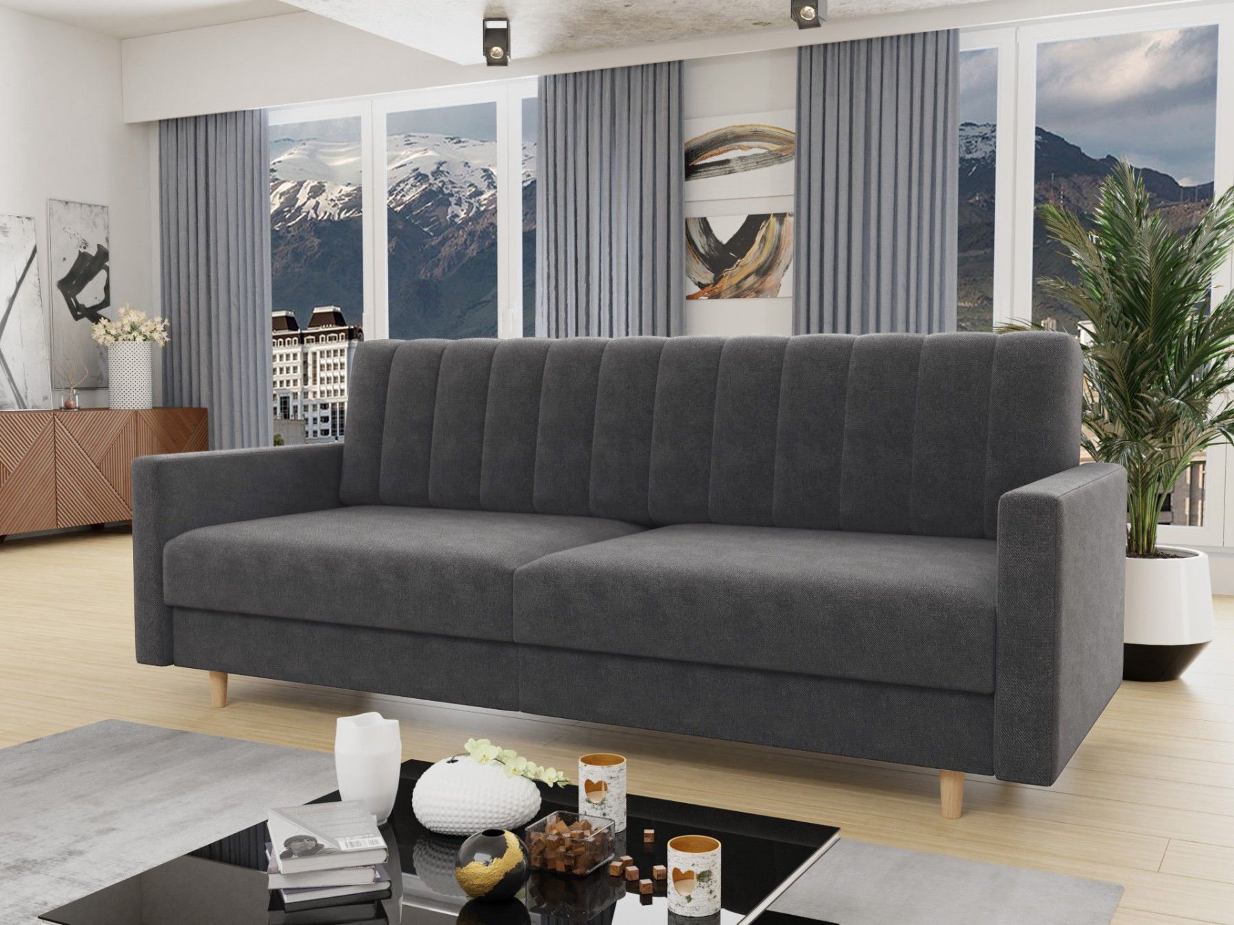 Schlafsofa Sara - Couch mit Schlaffunktion Sofa mit Bettkasten ...