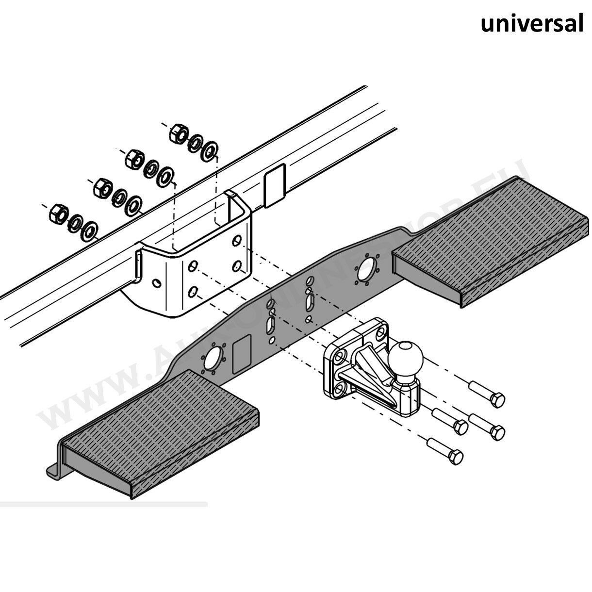 Trittstufe Trittbrett Auftritt Flanschkugel Anhängerkupplung Mercedes ...
