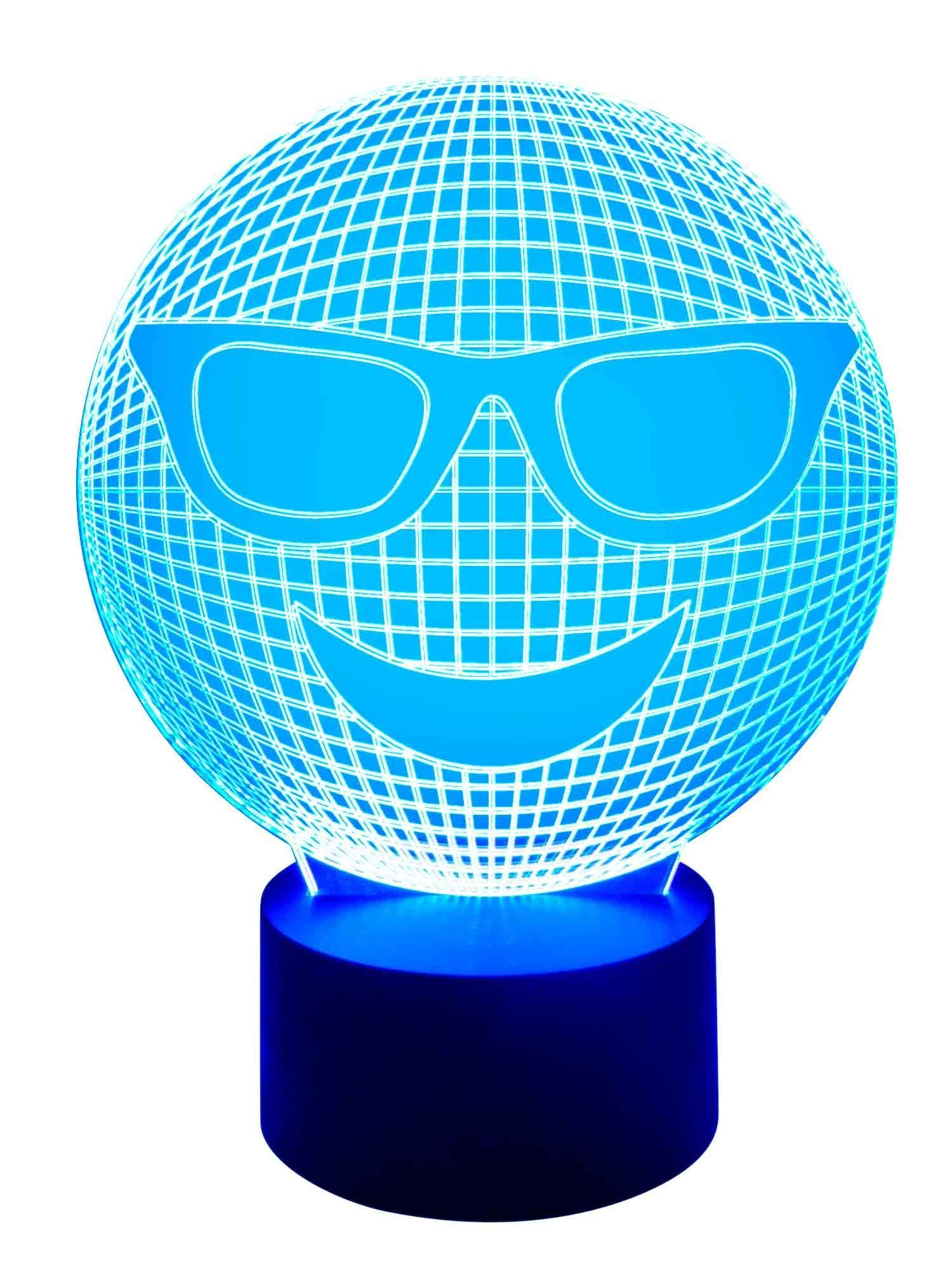 3D LED-Lampe Smiley Emoticons Mehrfarben Tischlampe Nachtlicht RGB ...