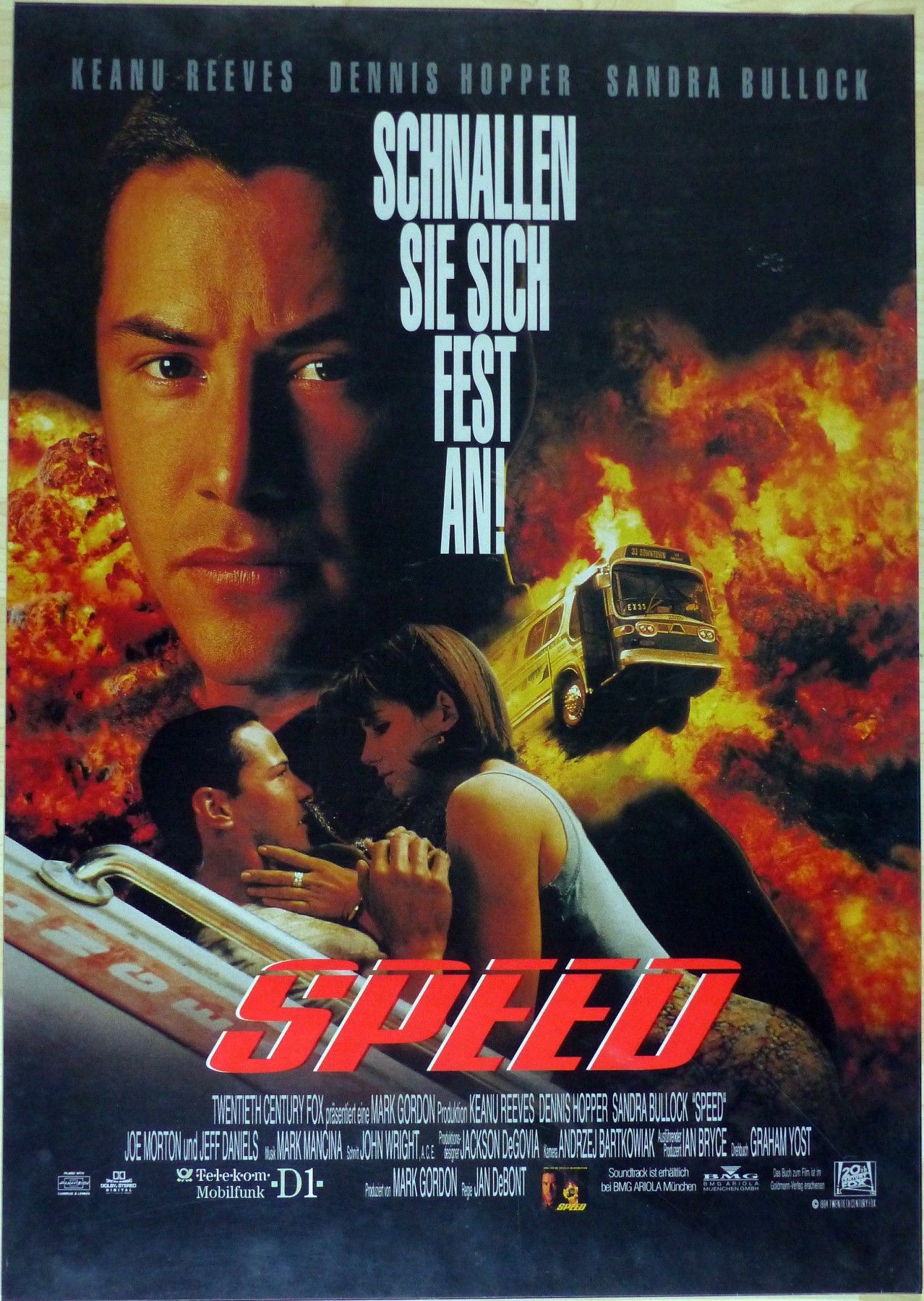 Speed -Original Kinoplakat A1- Keanu Reeves Dennis Hopper Sandra ...
