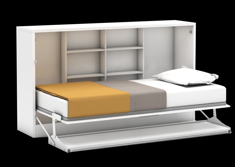 Multimo LIFE TABLE Wandbett / Schrankbett mit Schreibtisch und Regale ...