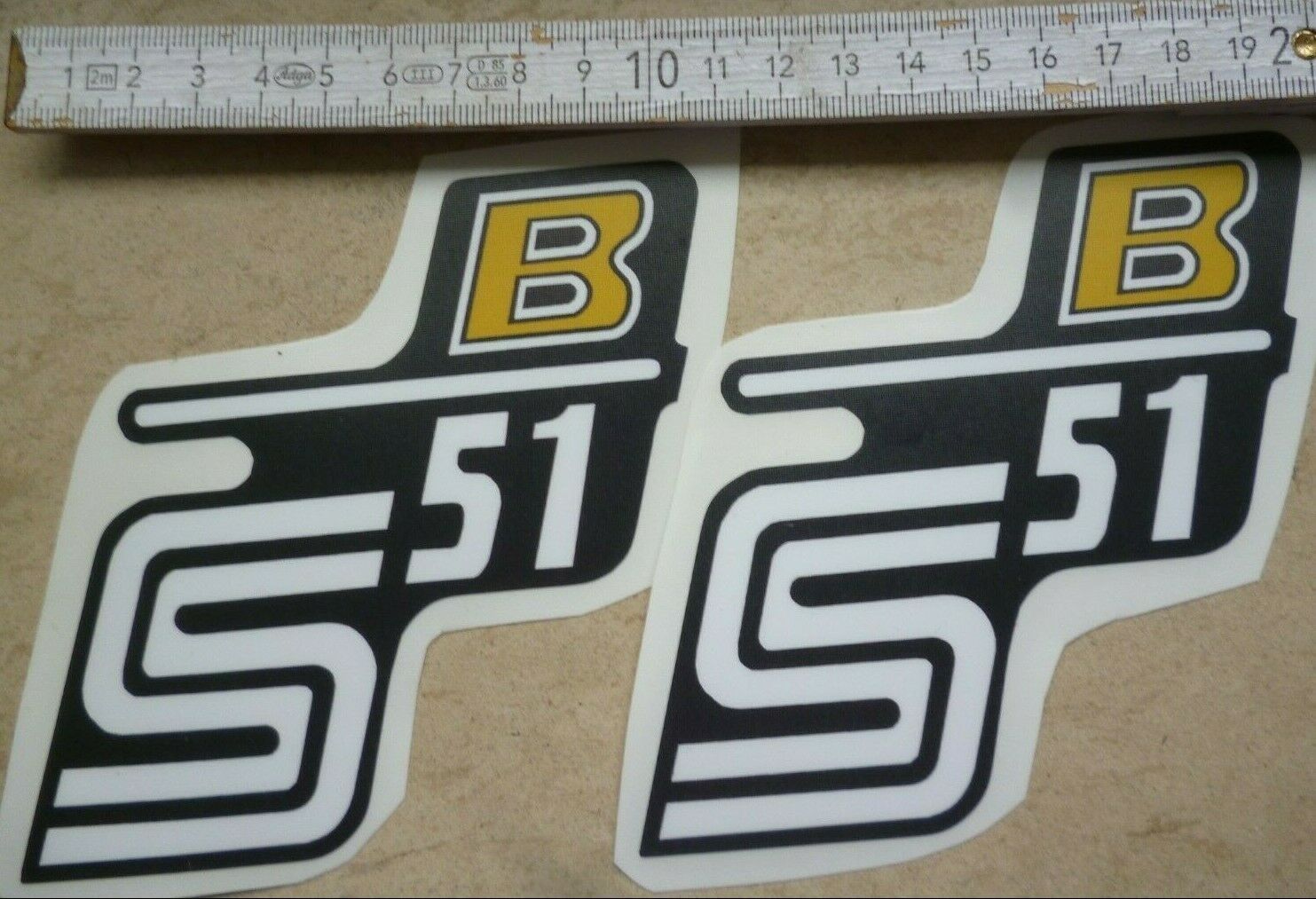 Aufkleber, Simme, Seitendeckelaufkleber, S51 B ist Senfgelb, Simson ...