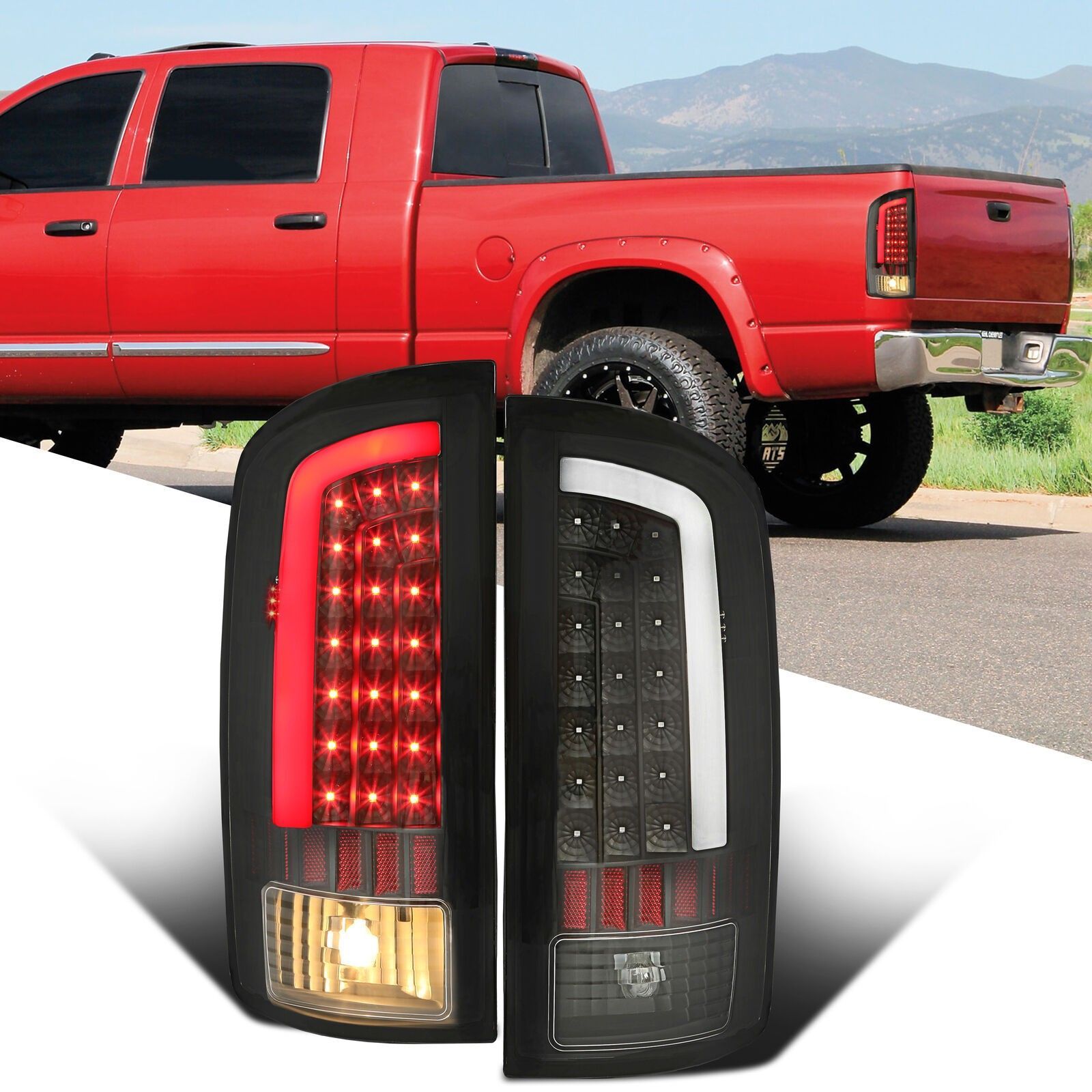 Für Dodge Ram : LED Rückleuchten Neon Tube black 2002 - 2006 05 02 06 ...