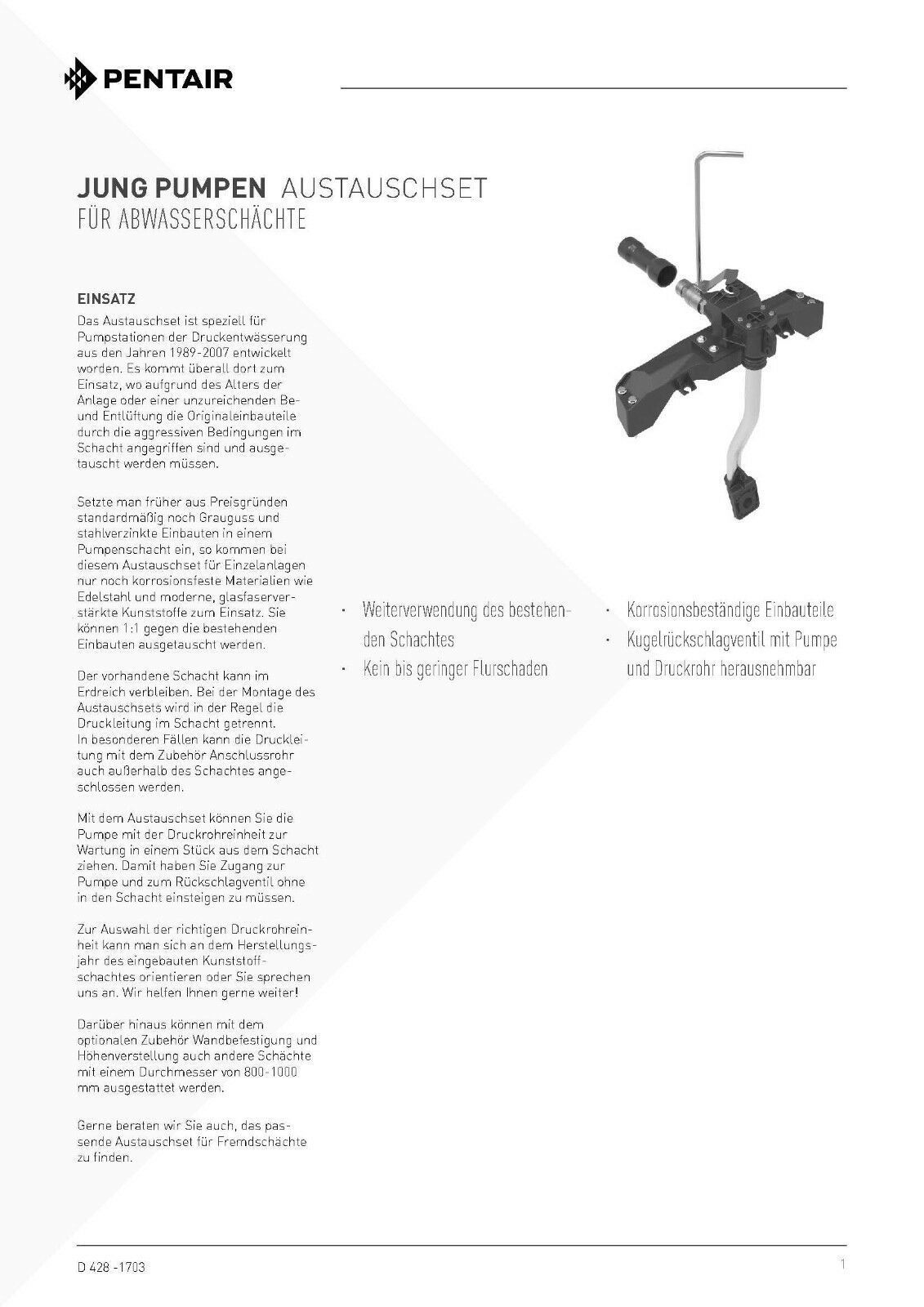 Jung-Pumpen Austauschset für PKS-800 Schächte , mit MultiCut Pumpe 20/2 M plus kaufen bei Hood.de