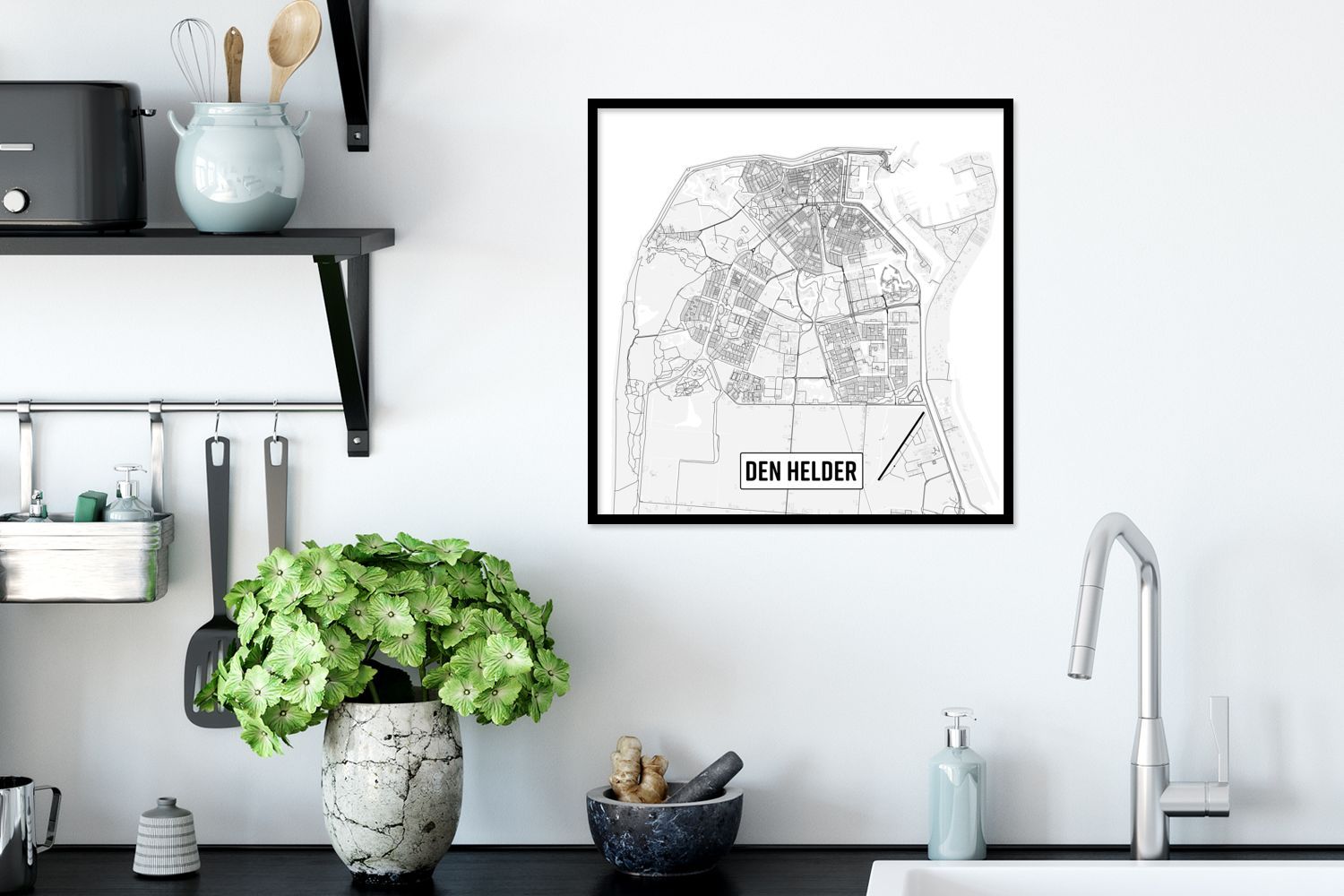 Poster - 40x40 cm - Stadtplan Den Helder kaufen bei Hood.de