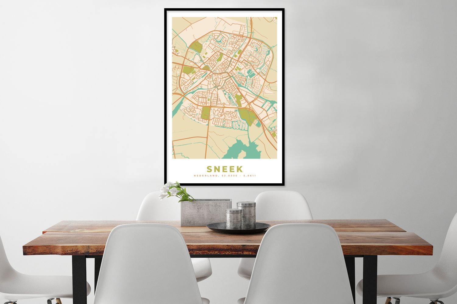 Poster - 80x120 cm - Stadtplan - Sneek - Vintage kaufen bei Hood.de
