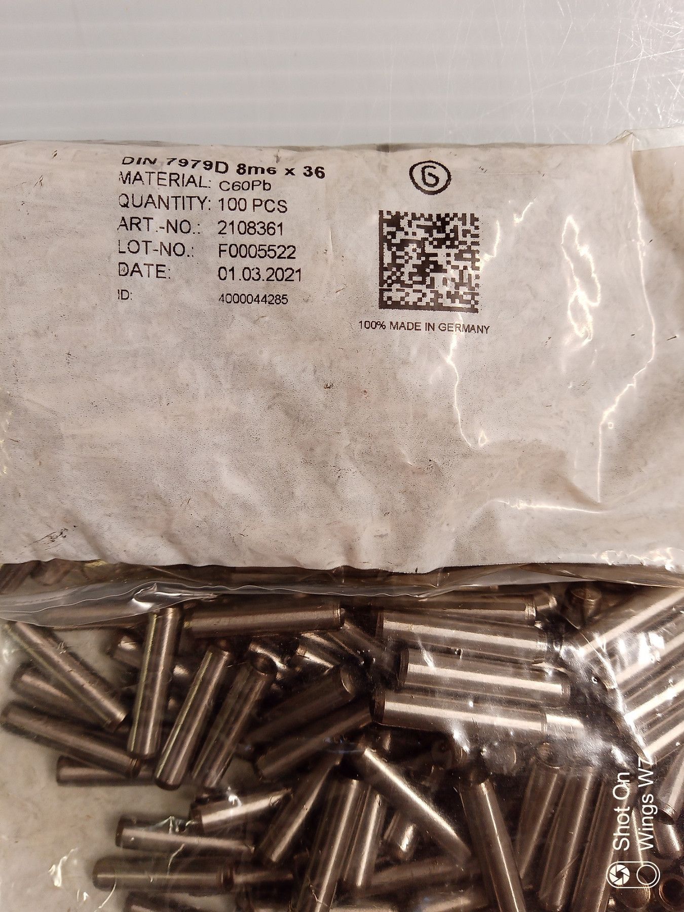 DIN 7979 Zylinderstift Form D 8m6 x 36 mm mit Innengewinde Passstift ...