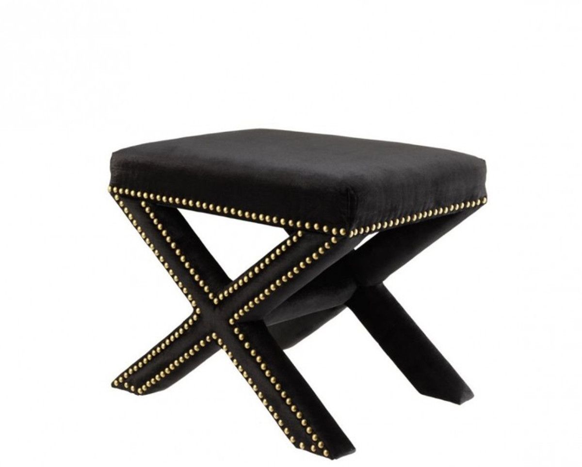 Casa Padrino Luxus Hocker Schwarz 51 x 37 x H. 42 cm - Luxus Kollektion ...