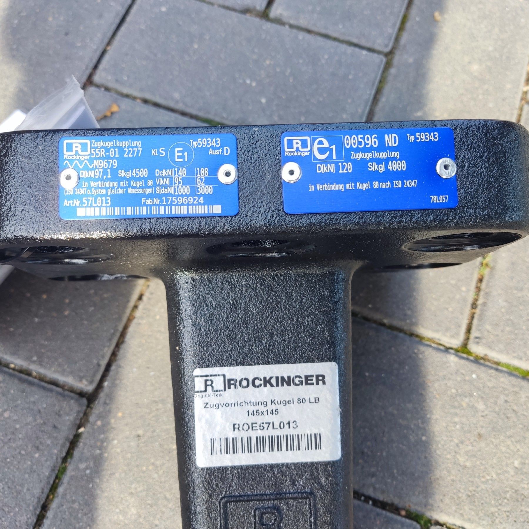 Flanschzugöse Anhängerkupplung; K80 Zugöse Stützlast: 4000kg 145x145mm ...