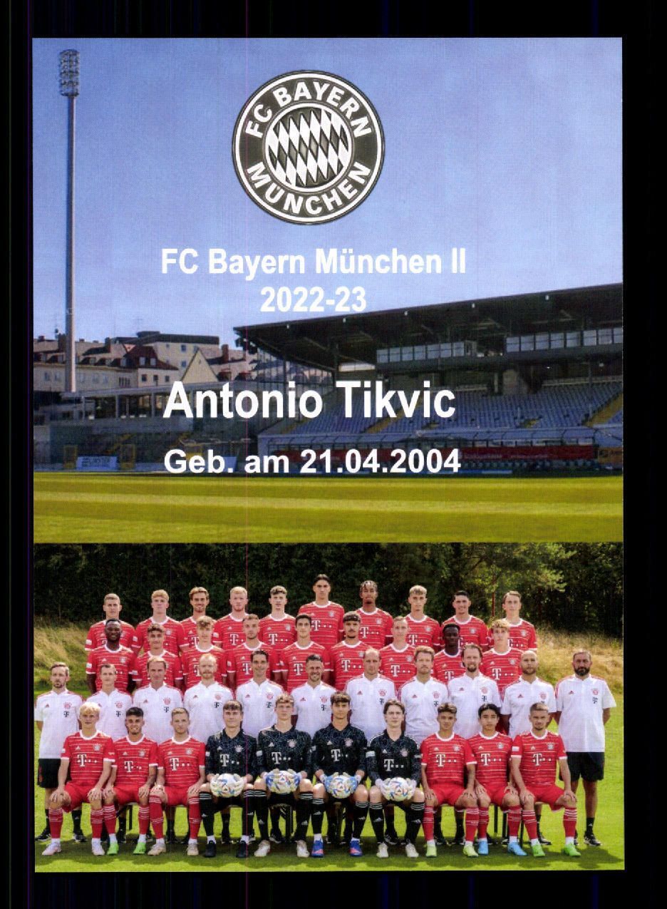 Antonio Tikvic Autogrammkarte Bayern München Amateure 2022-23 gebraucht ...