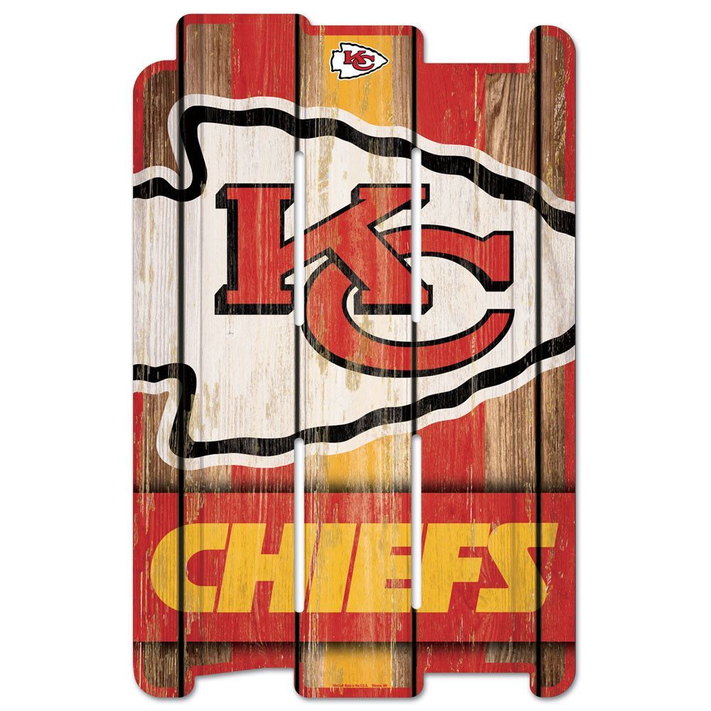 NFL Kansas City Chiefs Plank Fence Wood Sign Holzschild Holz Deko Zaun ...