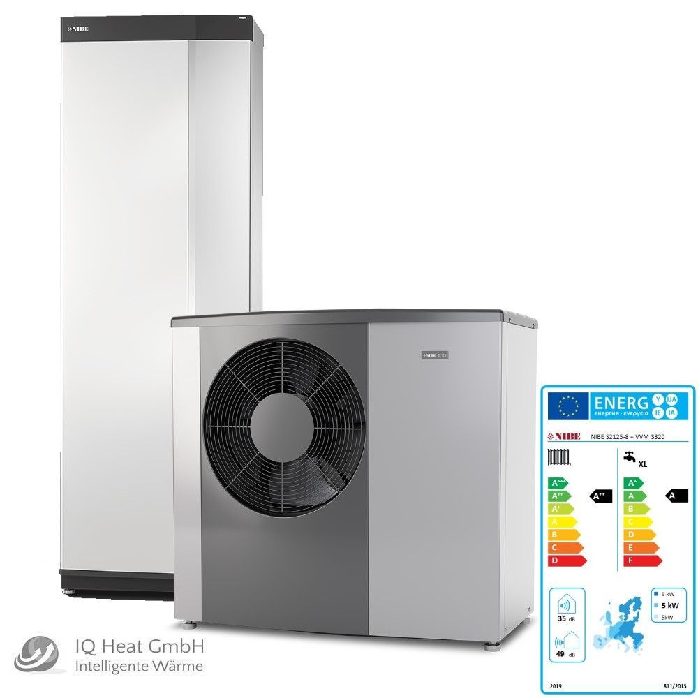 NIBE Luft Wasser Wärmepumpe Paket 2201 S2125-8 + VVM S320 monoblock 2,6 ...