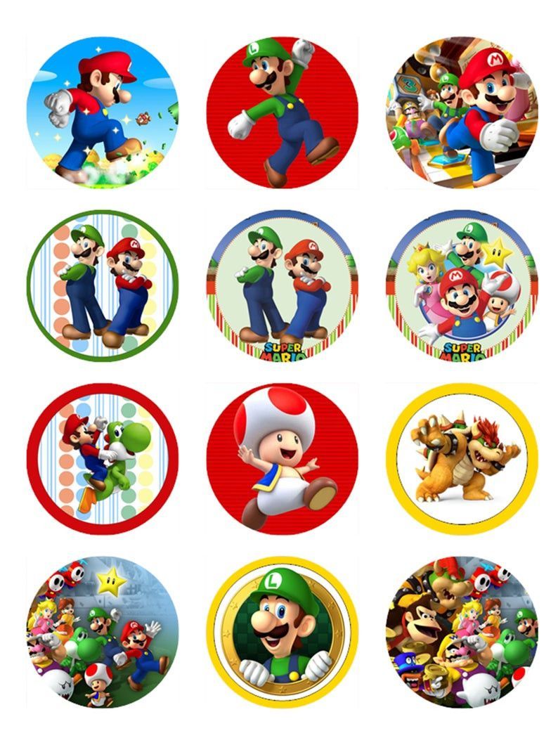 24 Stück Muffinaufleger Muffindekoration Super Mario Yoshi Geburtstag ...