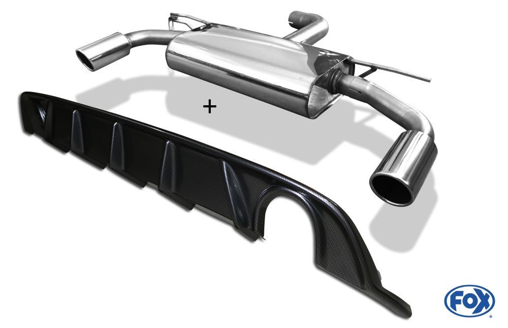 Fox Duplex Auspuff Sportauspuff Komplettanlage für VW Golf 7 Facelift 1 ...