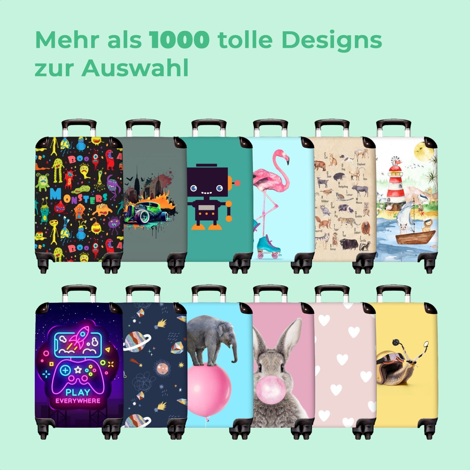 Handgepäck - Handkoffer - Rollkoffer - Kindertrolley - Mädchen - Katze ...