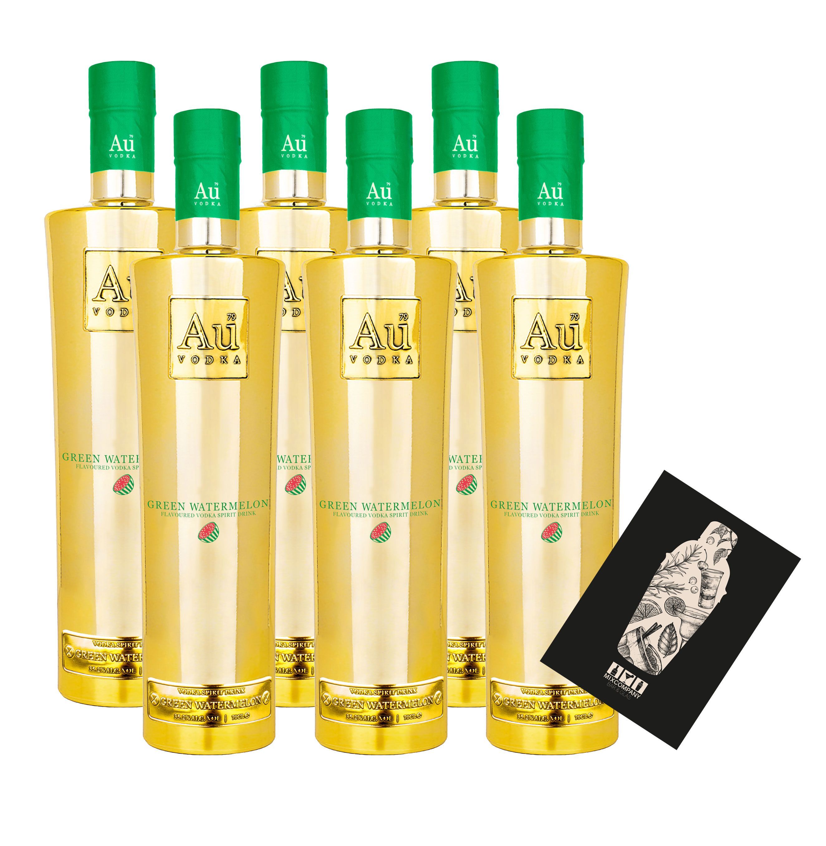 Au Vodka 6er Set Green Watermelon 0,7L (35,2% Vol) 6x aromatisierte ...