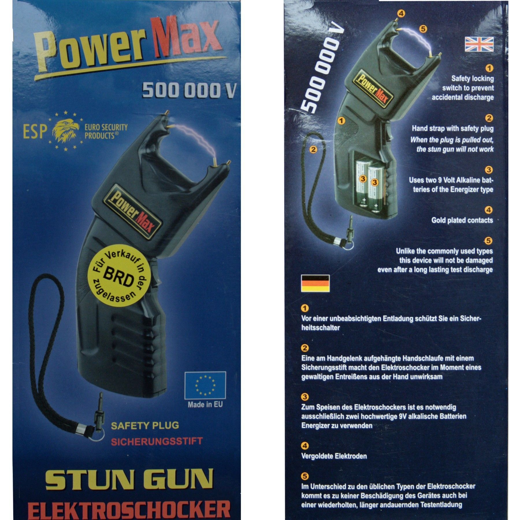 ESP Power Max Elektroschocker 500.000 Volt mit PTB Zulassung (18 ...