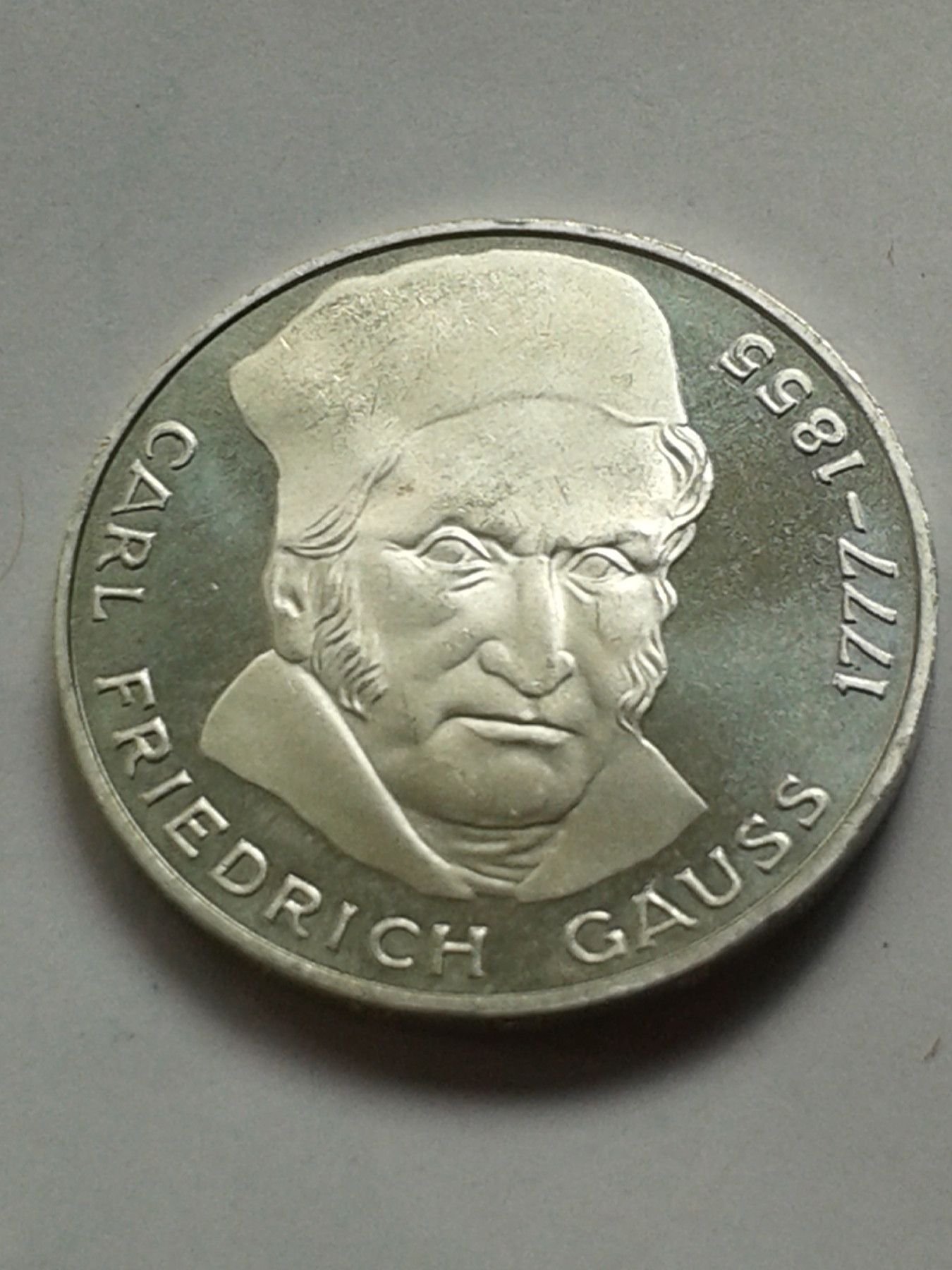 5 Mark 1977 Deutschland Silber Carl Friedrich Gauss stempelglanz 7g ...